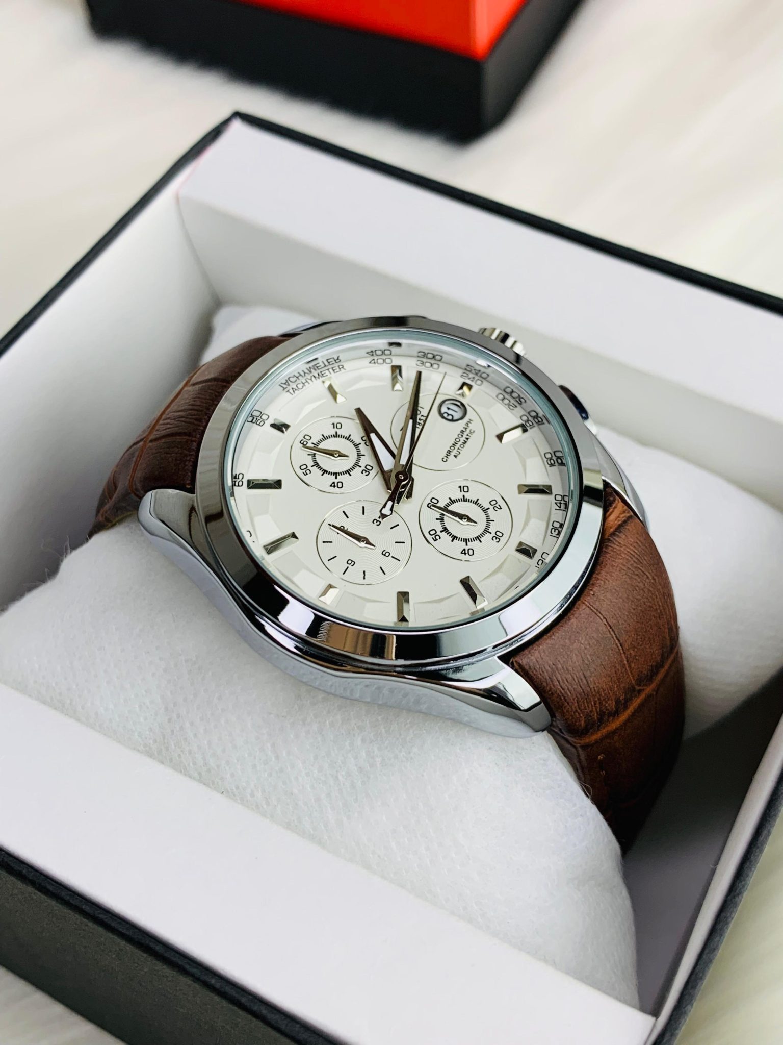 Tissot Chronograph Master Lock Silver Brown – TheWatchesPakistan